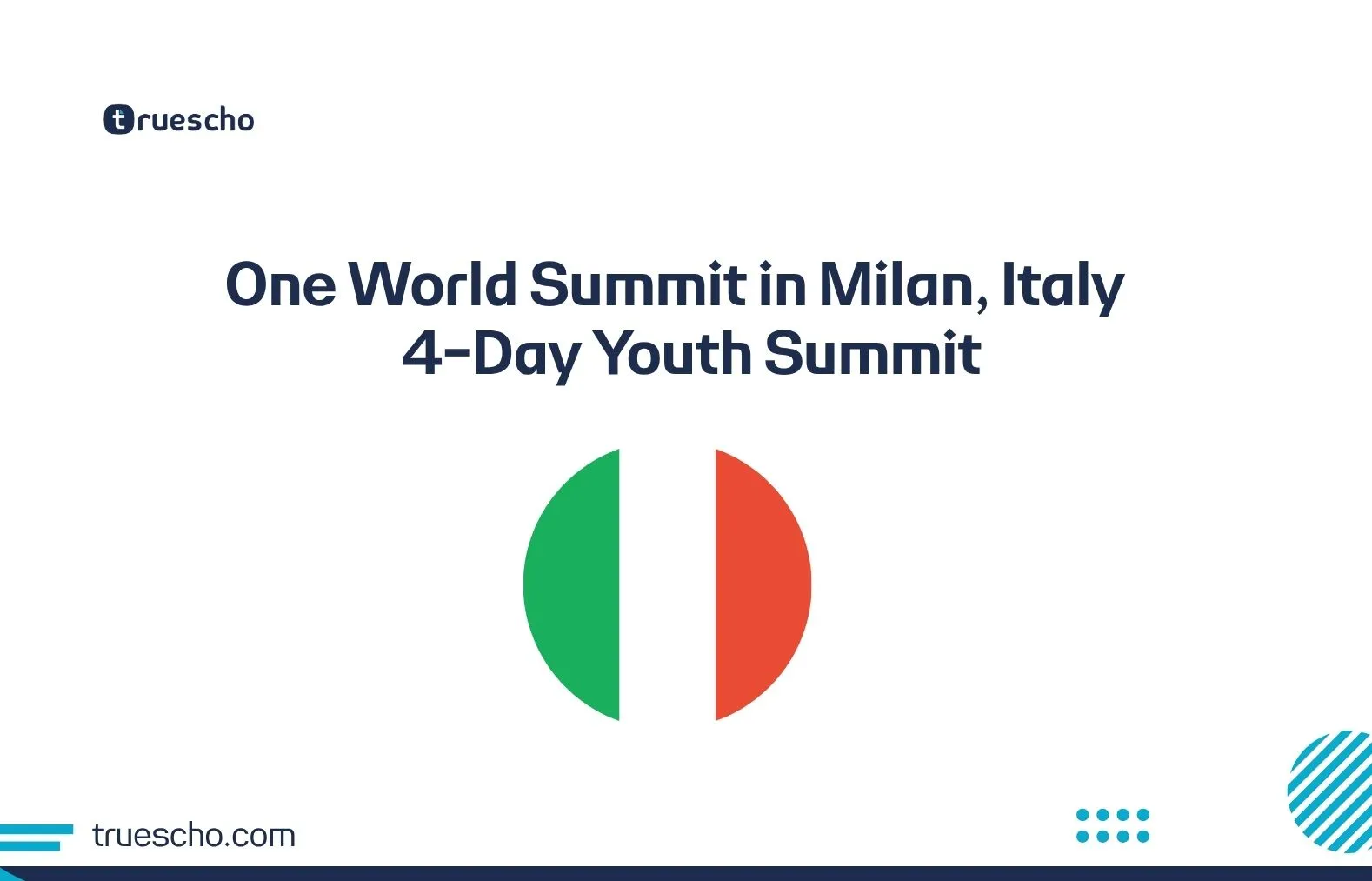 One World Summit In Milan, Italy 2025 | 4-Day Youth Summit • Scholars