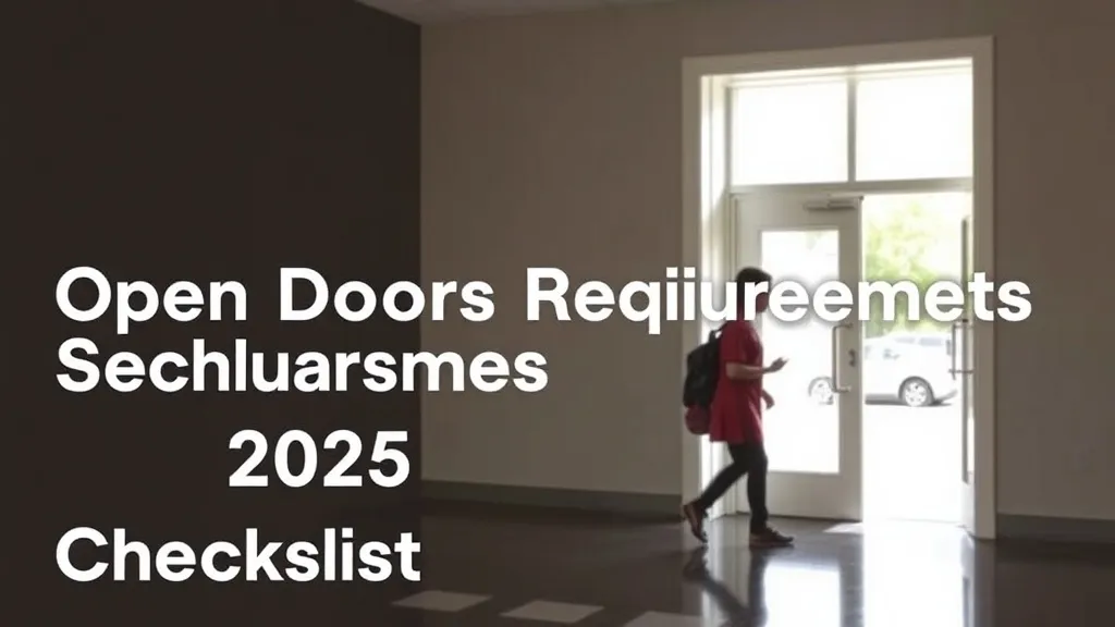 Open Doors Scholarship Requirements 2025/2026 Checklist • Scholars
